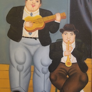 Fernando Botero Oil Painting Los Musicos Reproduction Signed N Siebel ...