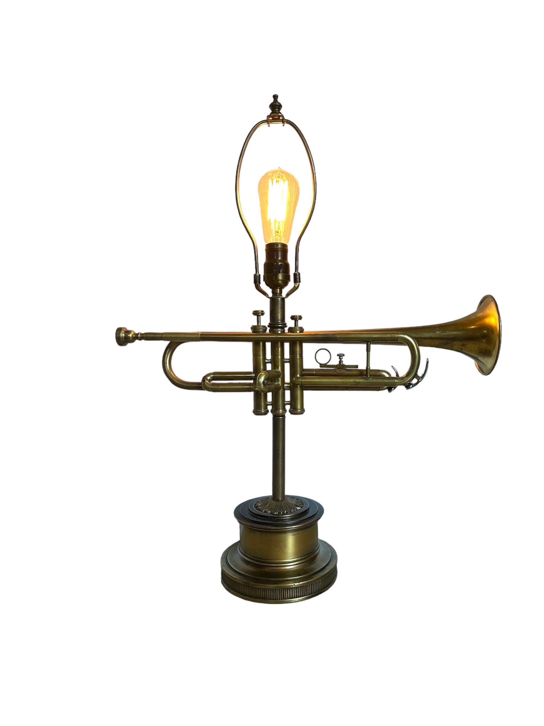 Vintage Musical Trumpet Table Lamp, Upcycled Brass Horn Lamp ...