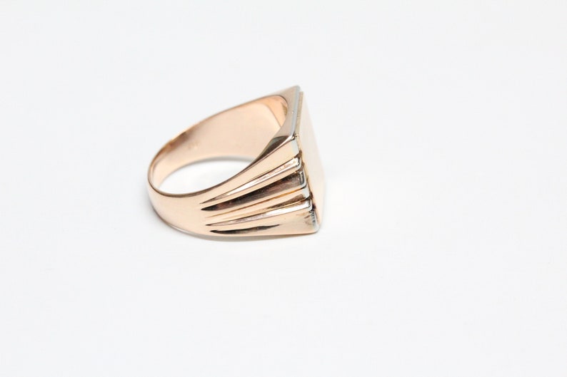 Mid-century 18k Two-tone Gold Gents Signet Ring Outstanding - Etsy