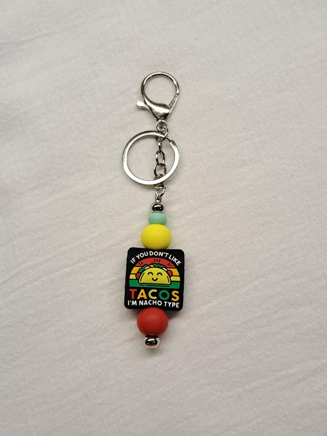 TACO TUESDAY MEXICAN Focal Beaded Keychain Keyring Funny Snarky If You ...