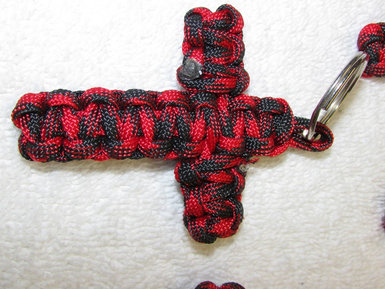 Macrame Paracord Cross Keyring - Etsy