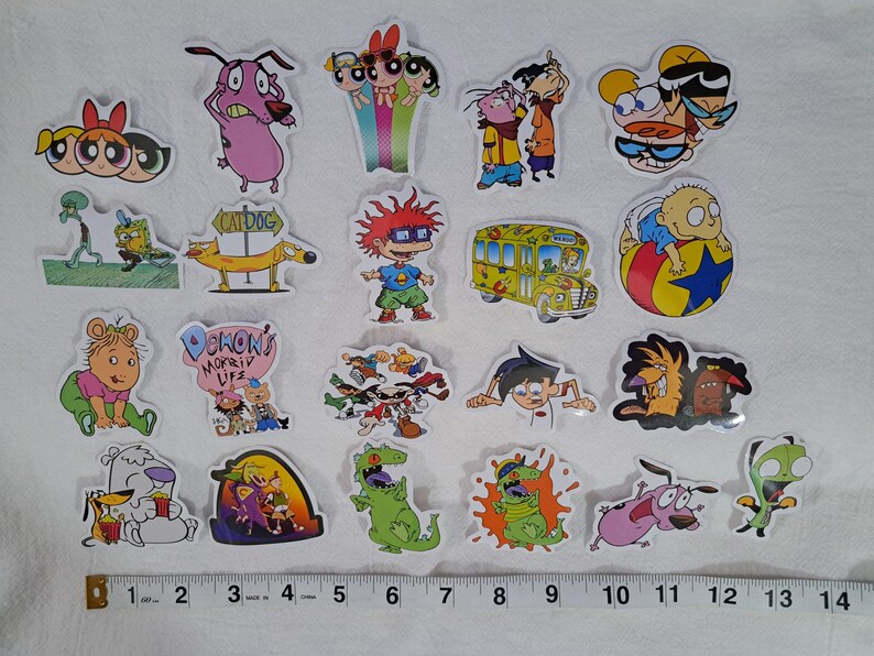 CARTOON MODERN THEMED Stickers Animated Popular Characters Television ...
