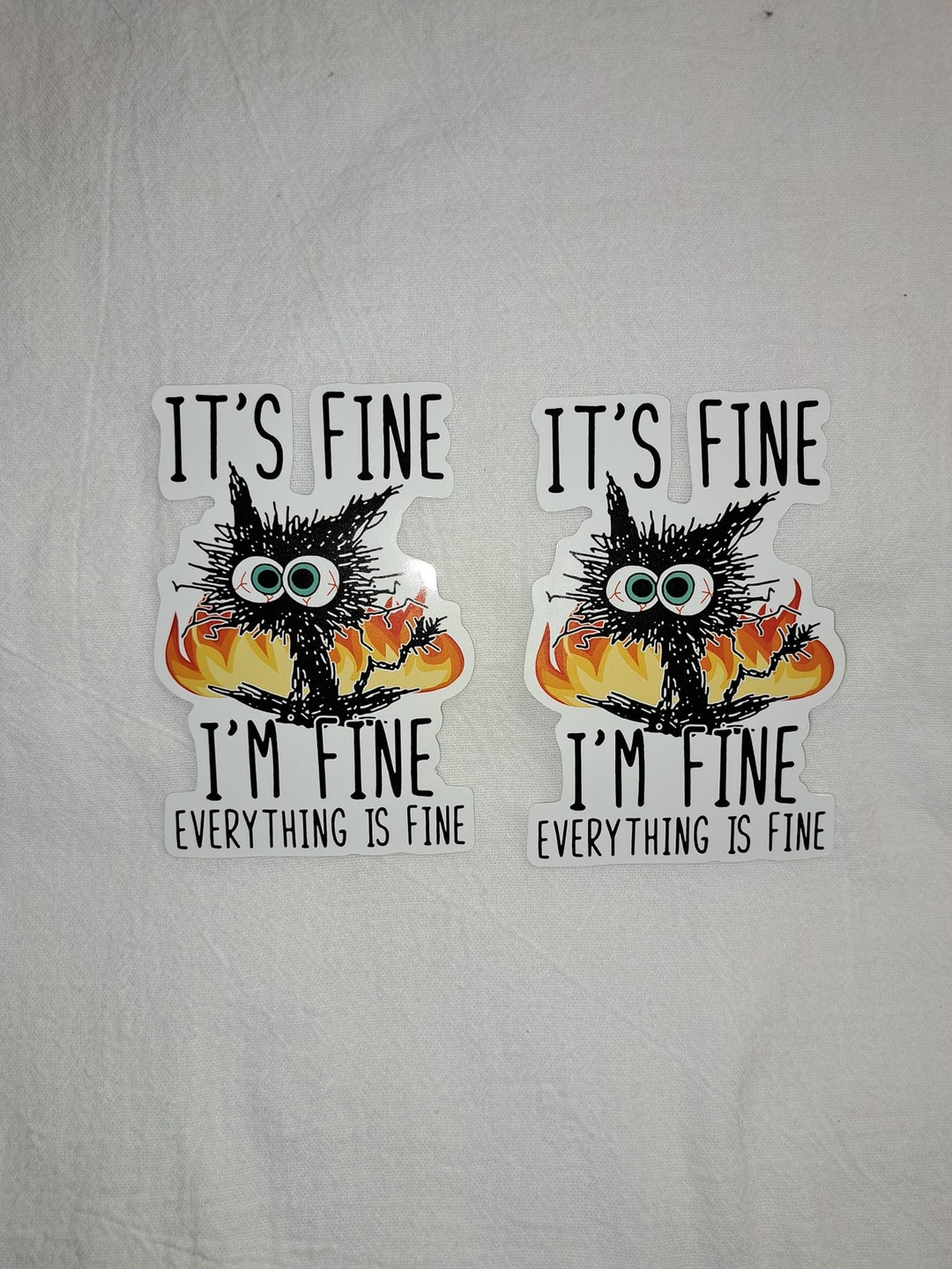 MENTAL HEALTH ANXIETY 2 Pcs. Awareness Decal Stressed Out Kitten It's ...