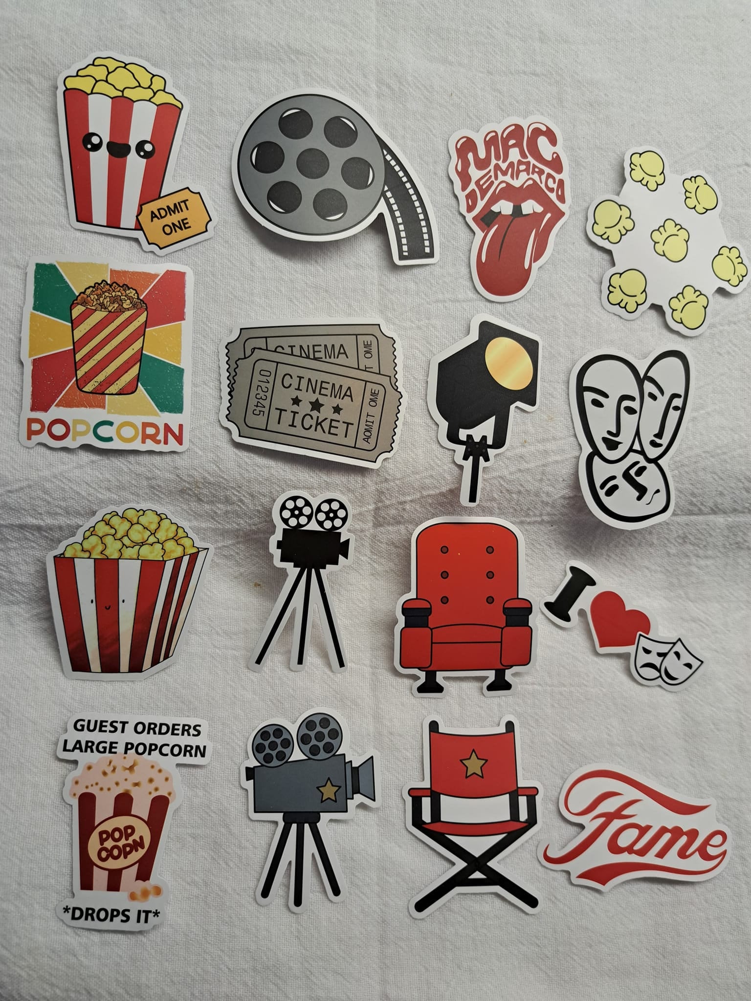 MOVIE & THEATER Themed Stickers Decal Decorating Scrapbooking Laptop ...