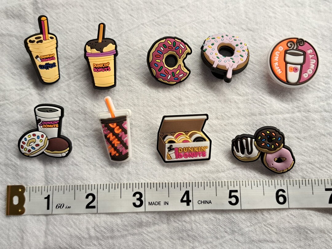 DONUT COFFEE Shoe Charm Clog Pegs Jewelry Clips Decor Buttonhole - Etsy
