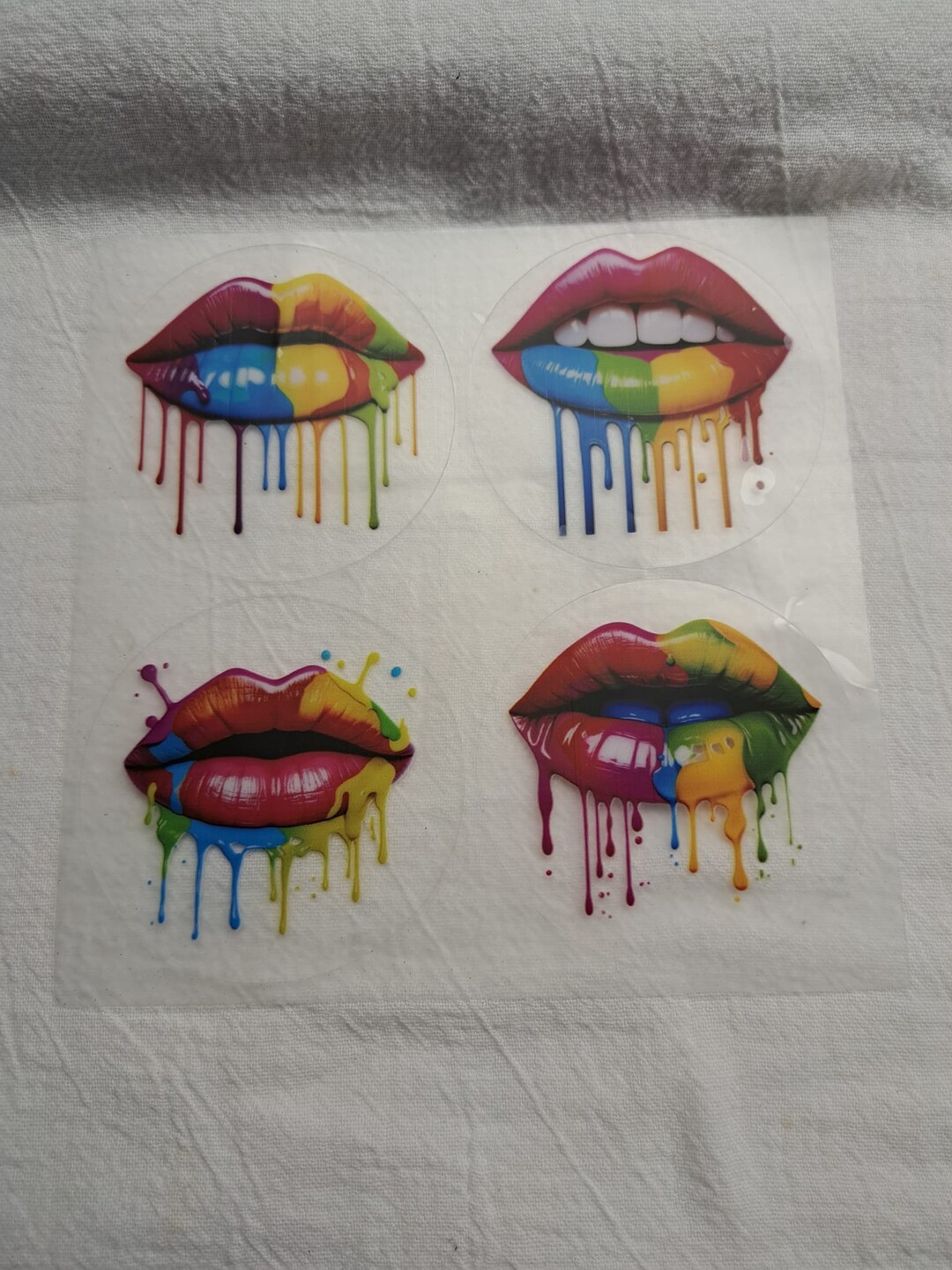 COLORFUL PAINTED LIP Dripping Stickers Sexy Rainbow Colorful Mouth ...