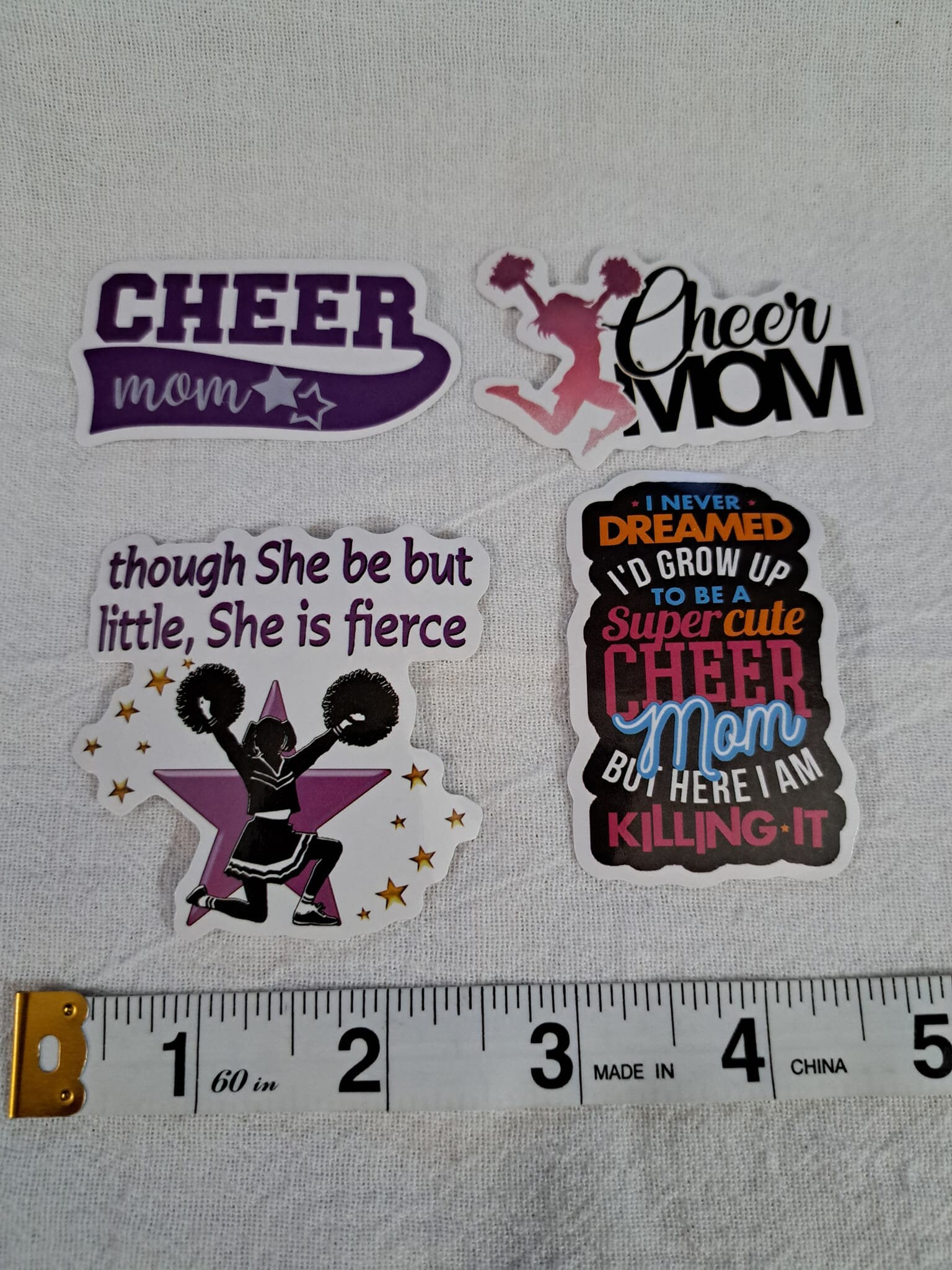 CHEER MOM & CHEERLEADER Stickers Decal Decorating Scrapbooking Laptop ...