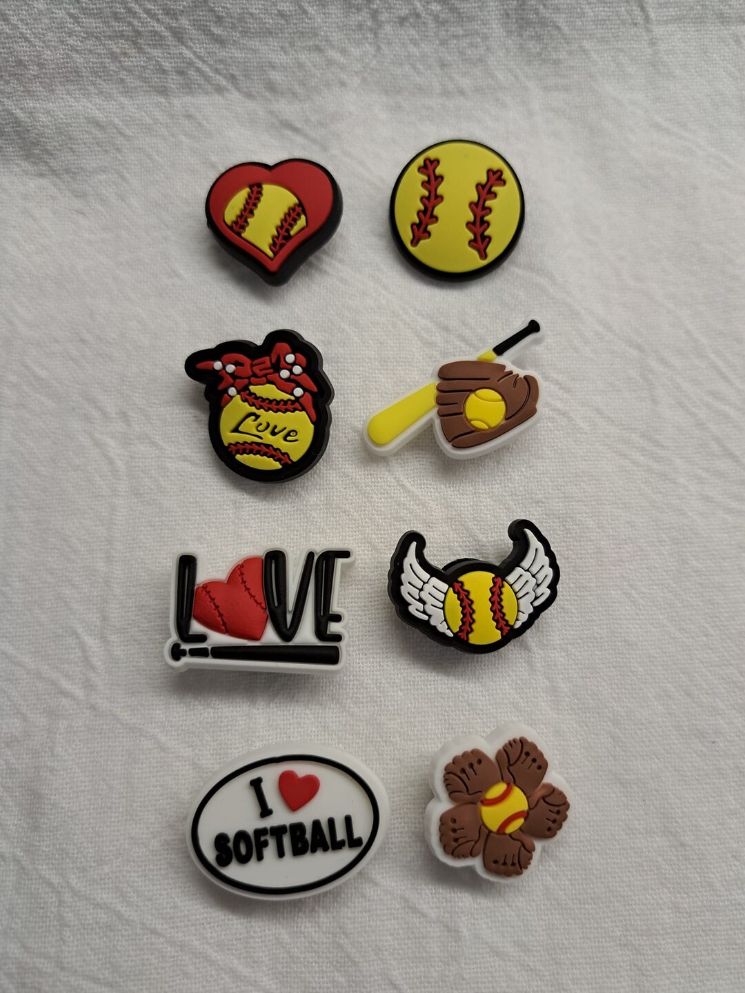 SOFTBALL SHOE CHARMS Clog Pegs Jewelry Clips Decor Buttonhole - Etsy