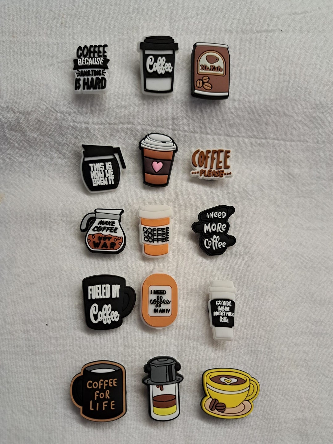 COFFEE LATTE FRAPPUCCINO Shoe Charms Croc Pegs Clips Decorations ...