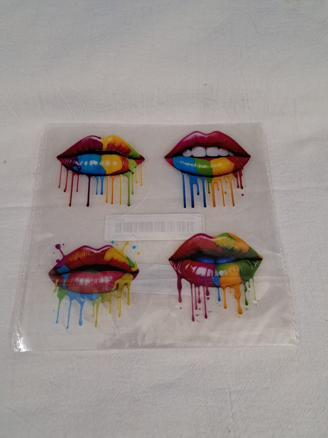 COLORFUL PAINTED LIP Dripping Stickers Sexy Rainbow Colorful Mouth ...
