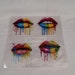 COLORFUL PAINTED LIP Dripping Stickers Sexy Rainbow Colorful Mouth ...