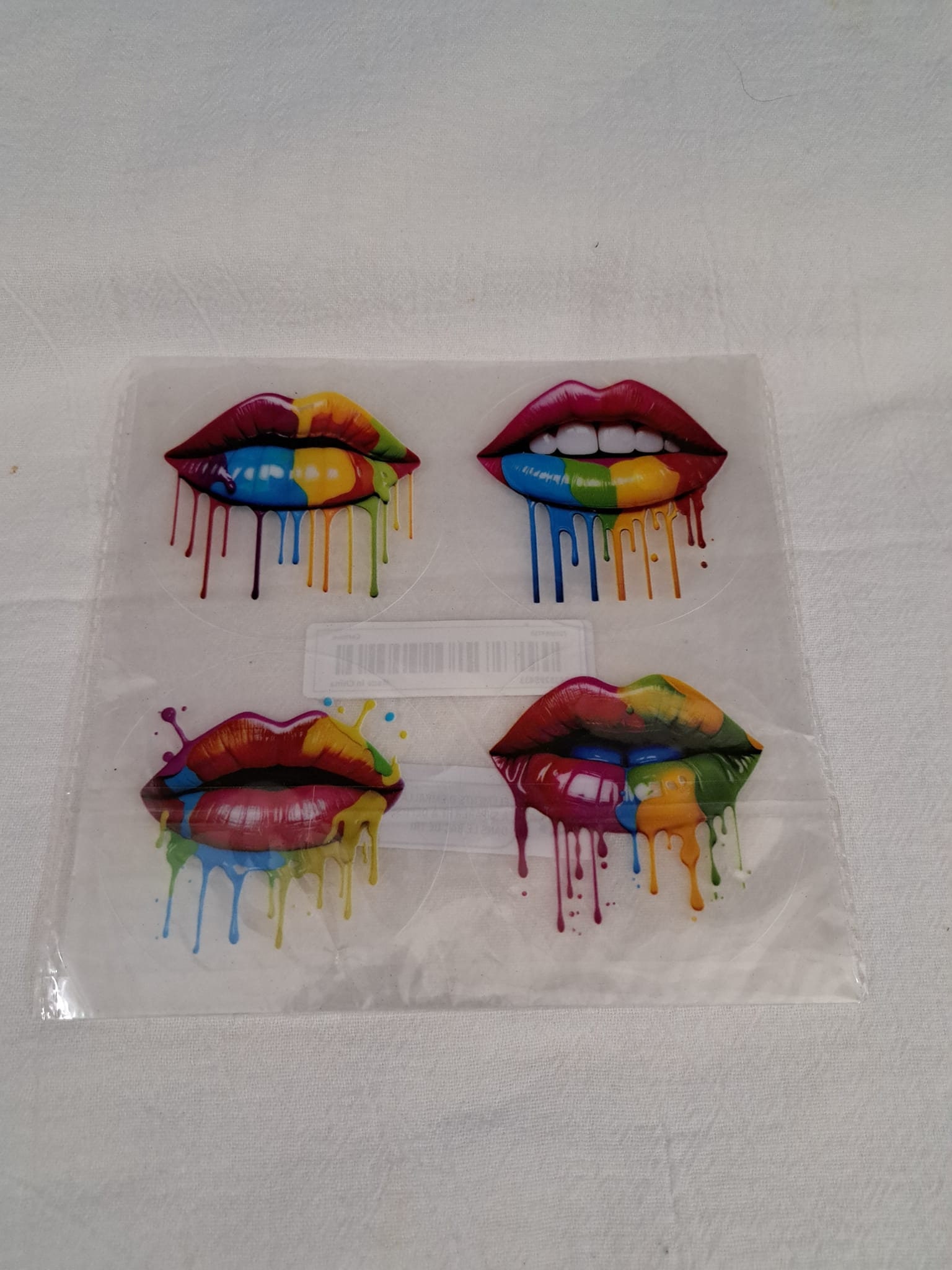 COLORFUL PAINTED LIP Dripping Stickers Sexy Rainbow Colorful Mouth ...