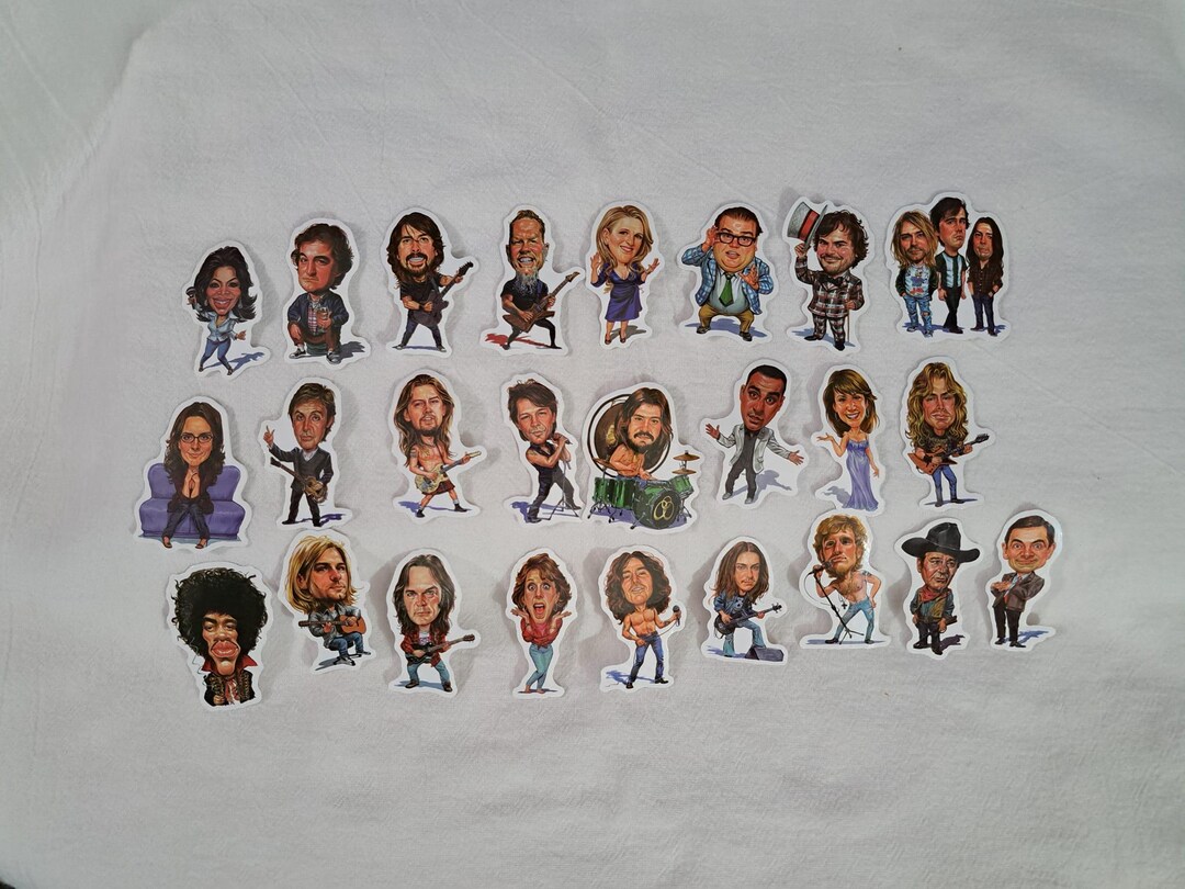 POPULAR CELEBRITY STICKER (set of 50) Bundle Music Bands Actors ...