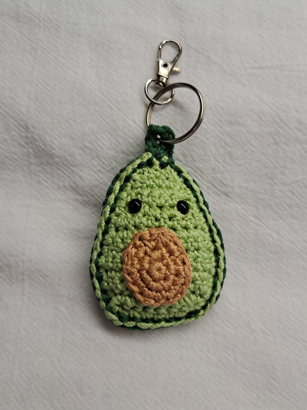 AVOCADO PLUSHIE STUFFIE Keychain Keyring Accessories Crochet Craft Tote ...