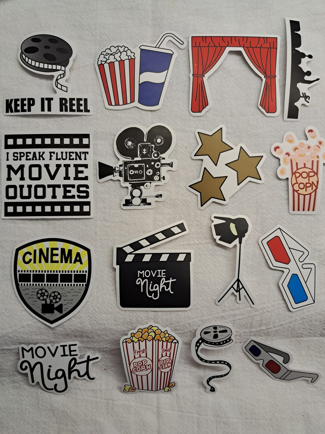 MOVIE & THEATER Themed Stickers Decal Decorating Scrapbooking Laptop ...