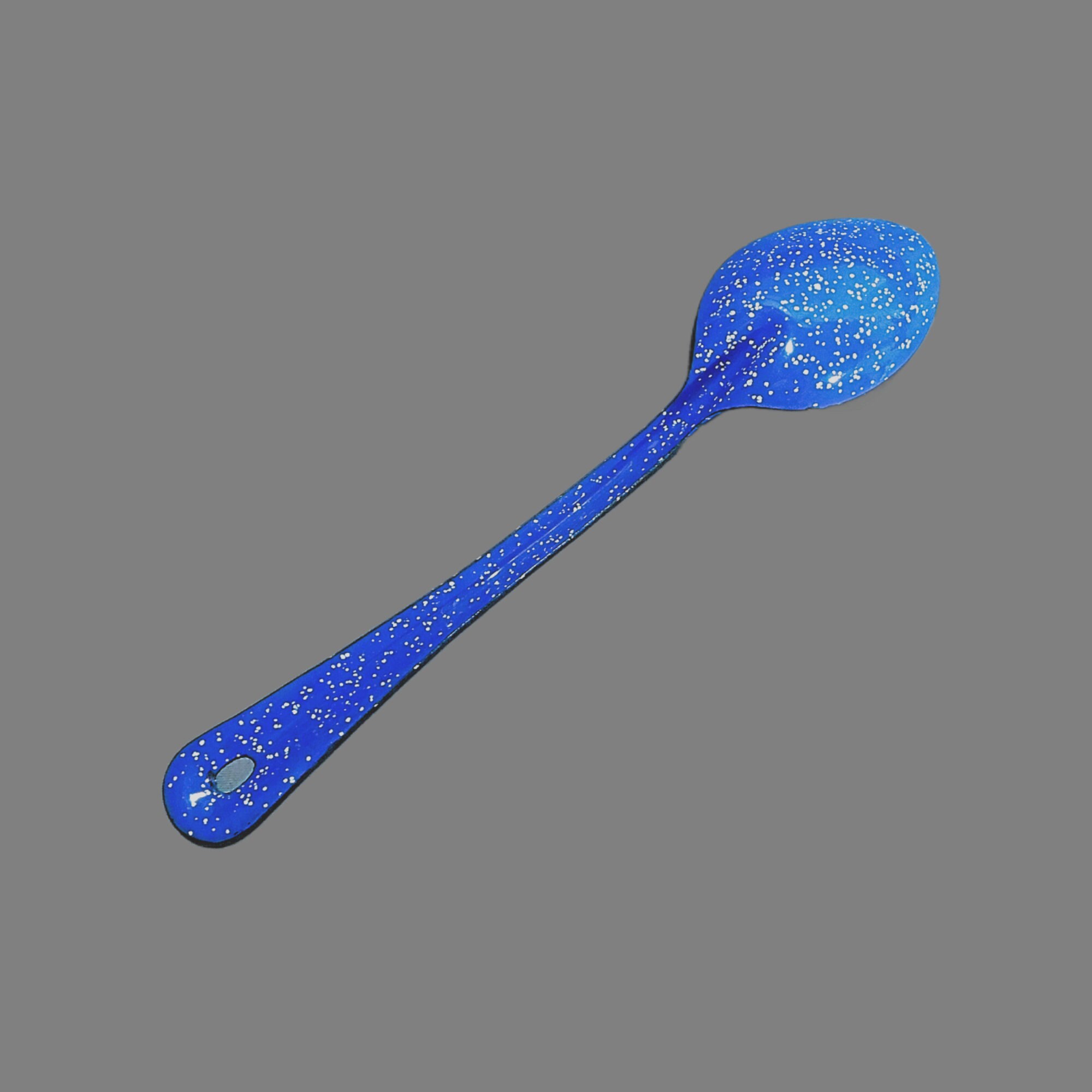 Vintage Blue Speckled Graniteware Long Handled Spoon - Serving Spoon ...