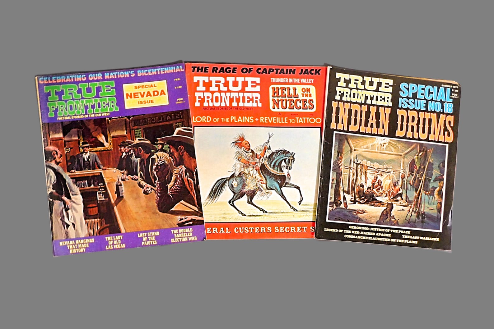 3 Vintage 1970's TRUE FRONTIER Magazines Factual Stories of the Old ...