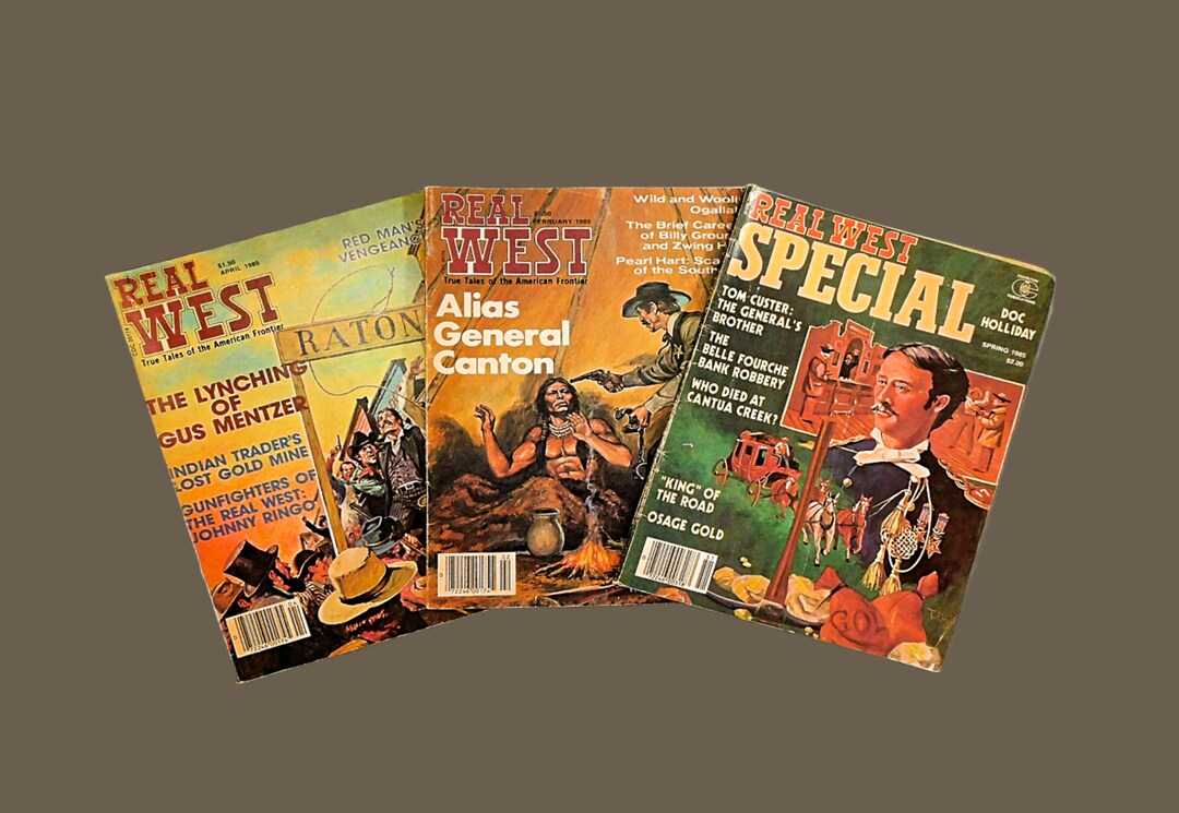3 Vintage 1985 REAL WEST Magazine Real West Adventures - Cowboys ...