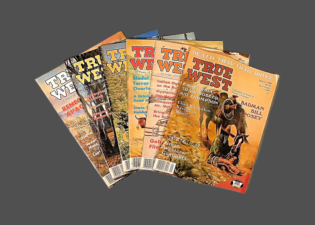 6 Vintage 1988 TRUE WEST Magazines - Jan. Through June - All in ...