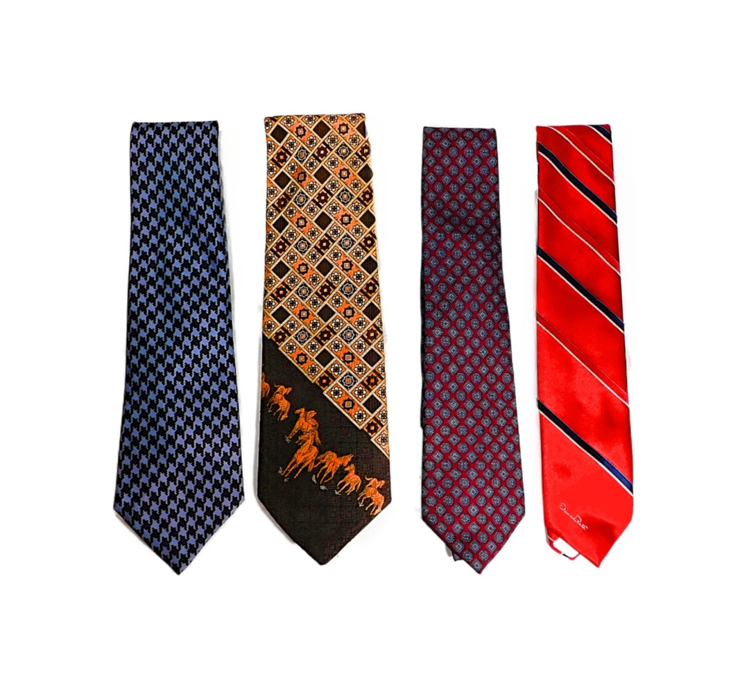 Lot of 4 Men's Vintage Neckties Neck Ties From 1970's 1980's Including ...