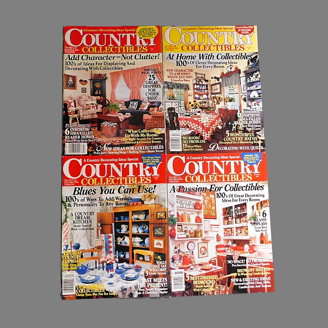 4 Vintage 1990's Issues COUNTRY COLLECTIBLES Magazines - Displaying ...