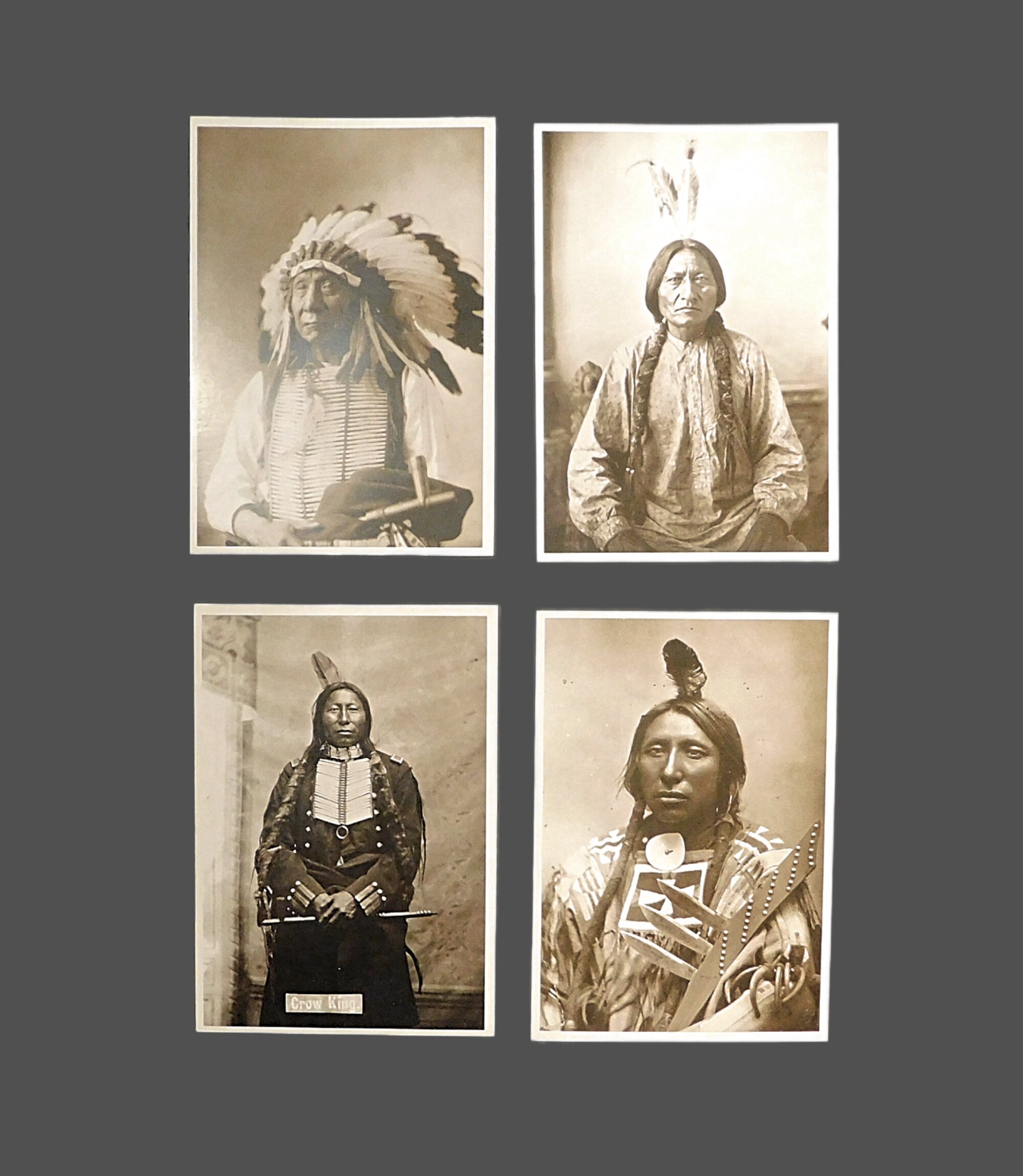4 Vintage AZUSA Post Cards Real Photos Sioux Indian Chiefs Red Cloud ...