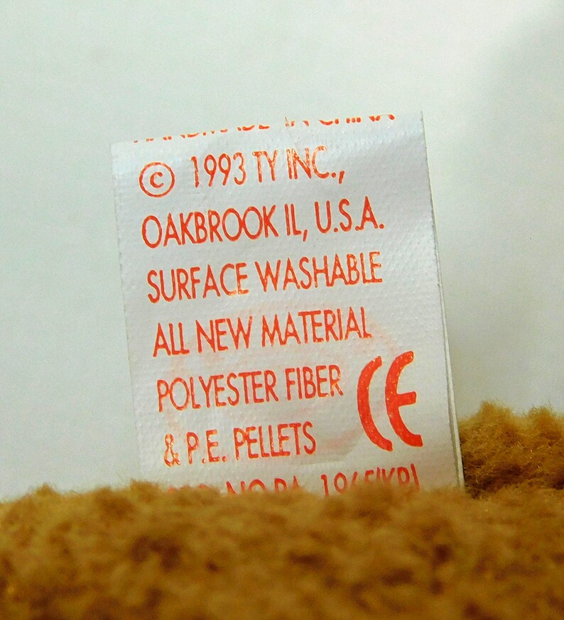 Vintage TY Beanie Baby Bear CURLY Plush Brown and Original Hang Tag 8.5 ...