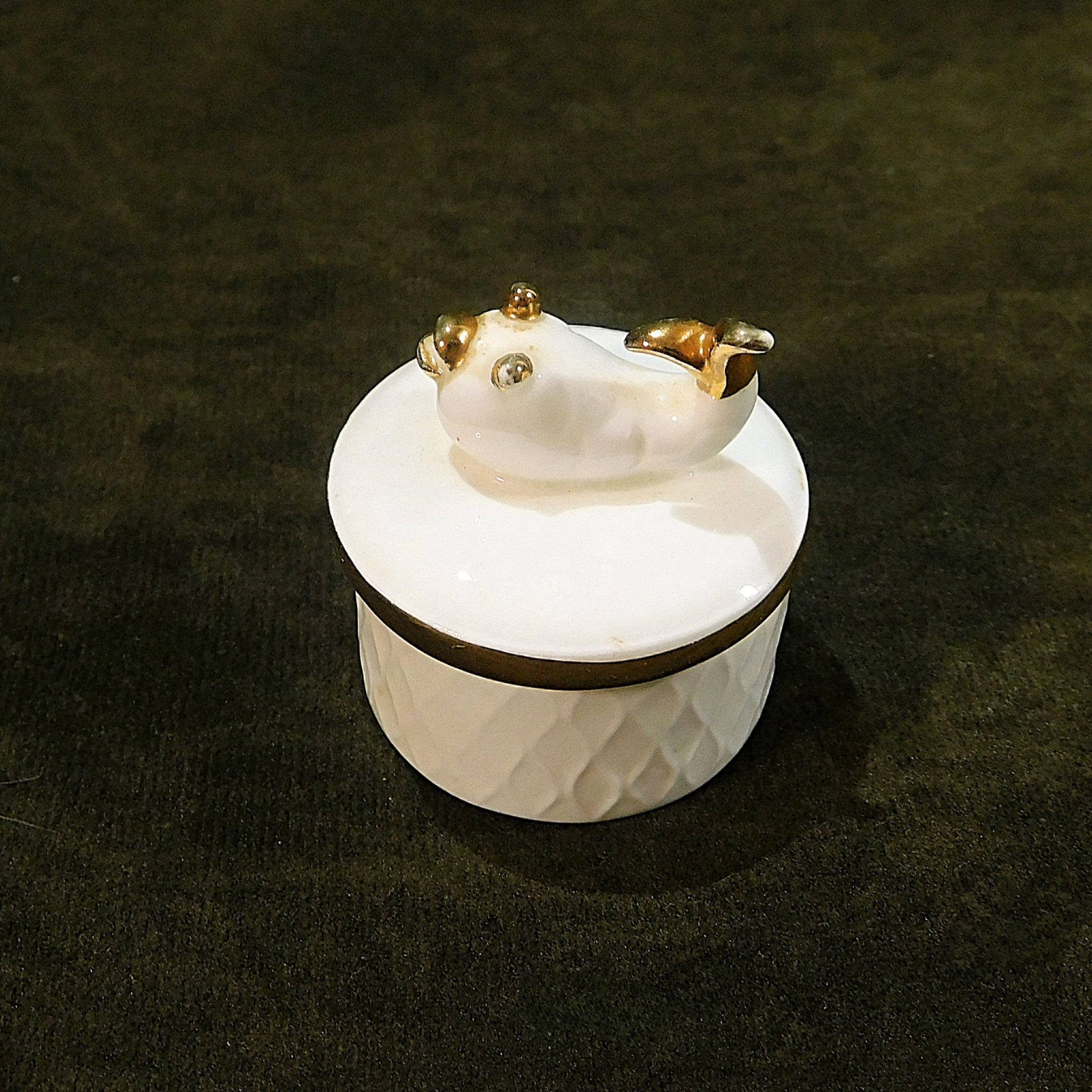 Vintage 1978 Enesco Maruri Masterpiece Bone China Ring Trinket Box Fish ...