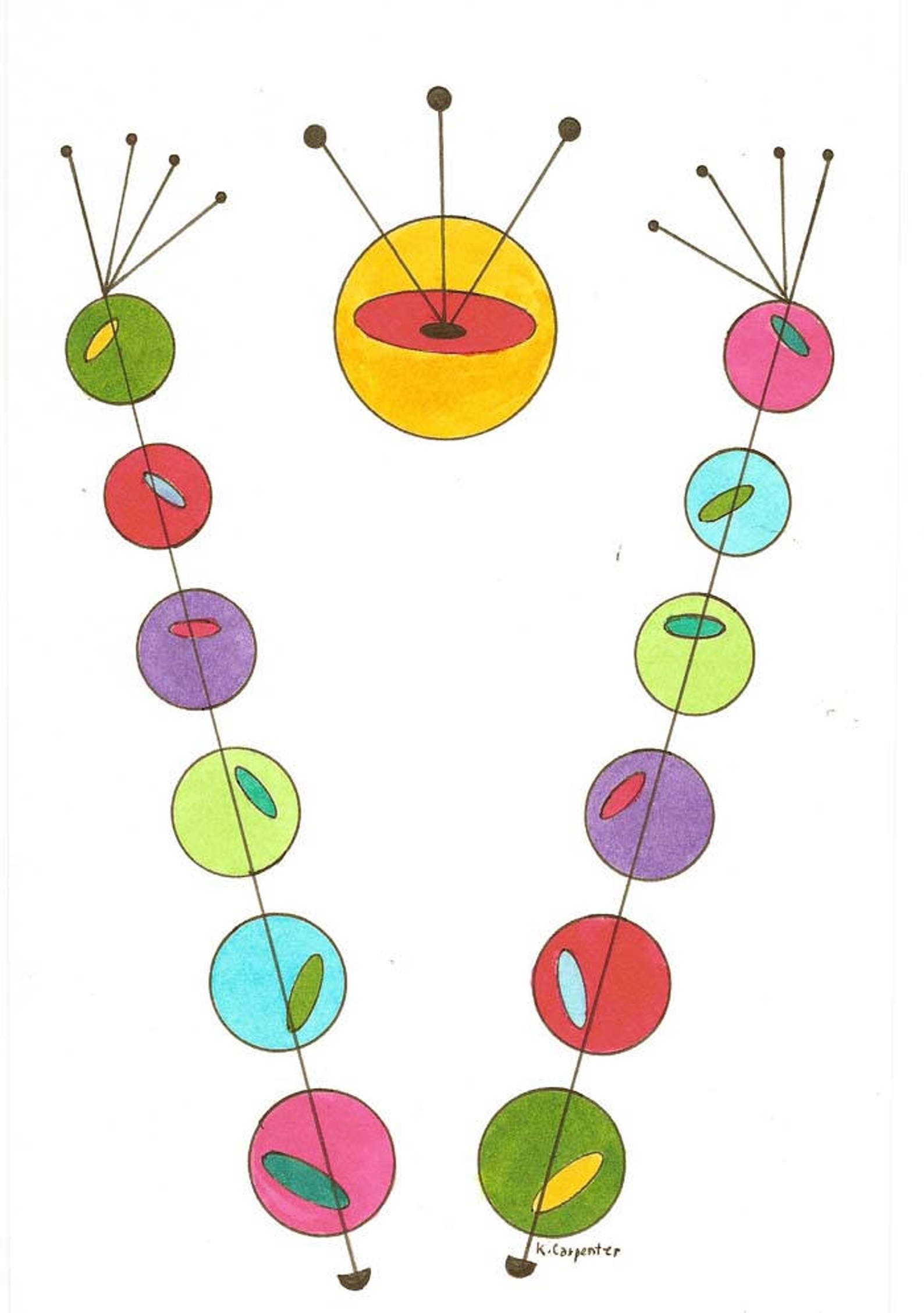 Original Handpainted Mid Century Atomic Modern Art in - Etsy