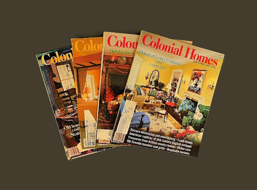 4 Vintage 1986, 1987 & 1988 COLONIAL HOMES Magazines - Simsbury, Conn ...