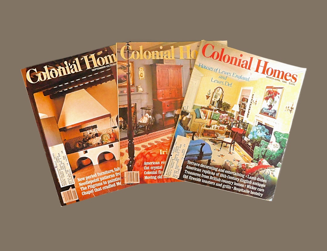 3 Vintage Back Issues COLONIAL HOMES Magazines From 1986 - Early ...
