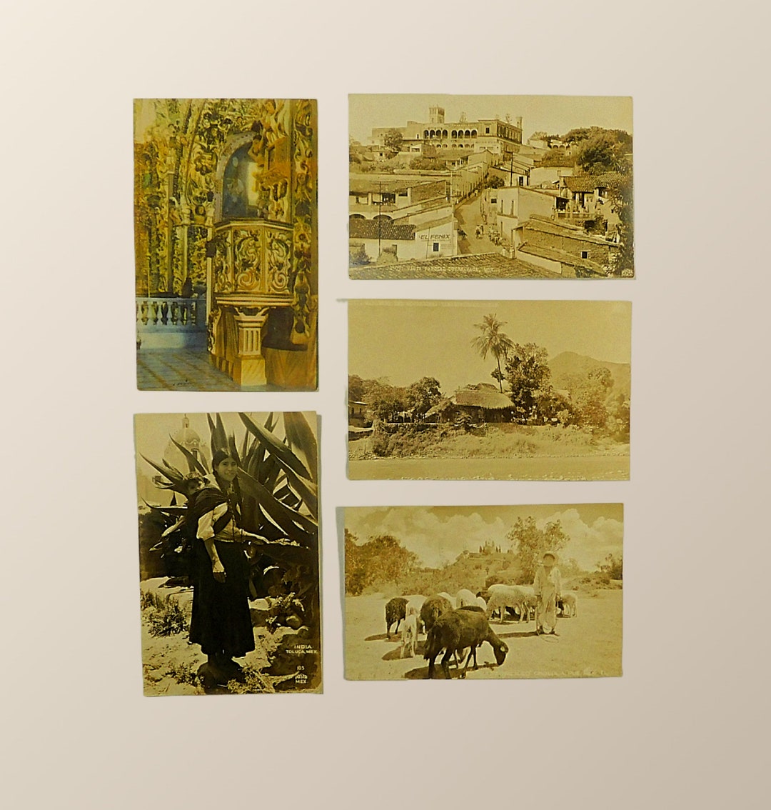 5 Vintage Antique RPPC Real Photo Postcards From Mexico - Tamazunchale ...