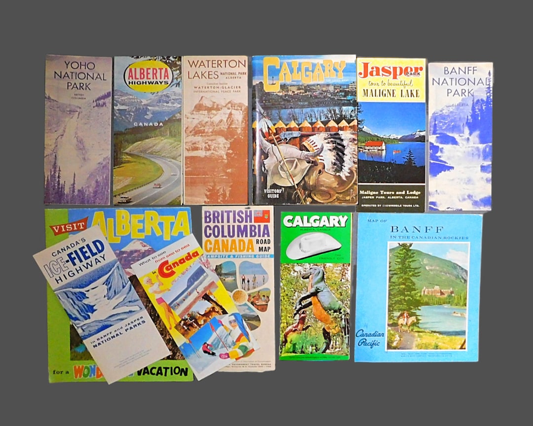 Collection of Vintage Canada Canadian Travel Brochures and Road Maps 12 ...