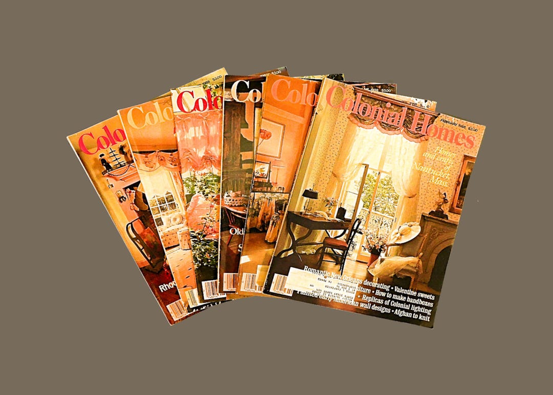 6 Vintage Back Issues COLONIAL HOMES Magazines From 1988 - Early ...