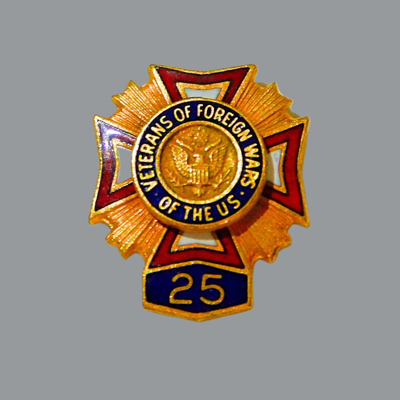 4 Vintage VFW Veterans of Foreign Wars Pins Brooches Including 100th ...