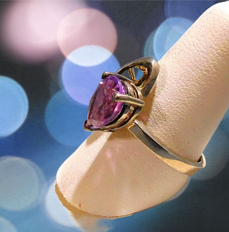 Stunning Sterling and Pear Shaped Amethyst Ring With a Twist - Etsy
