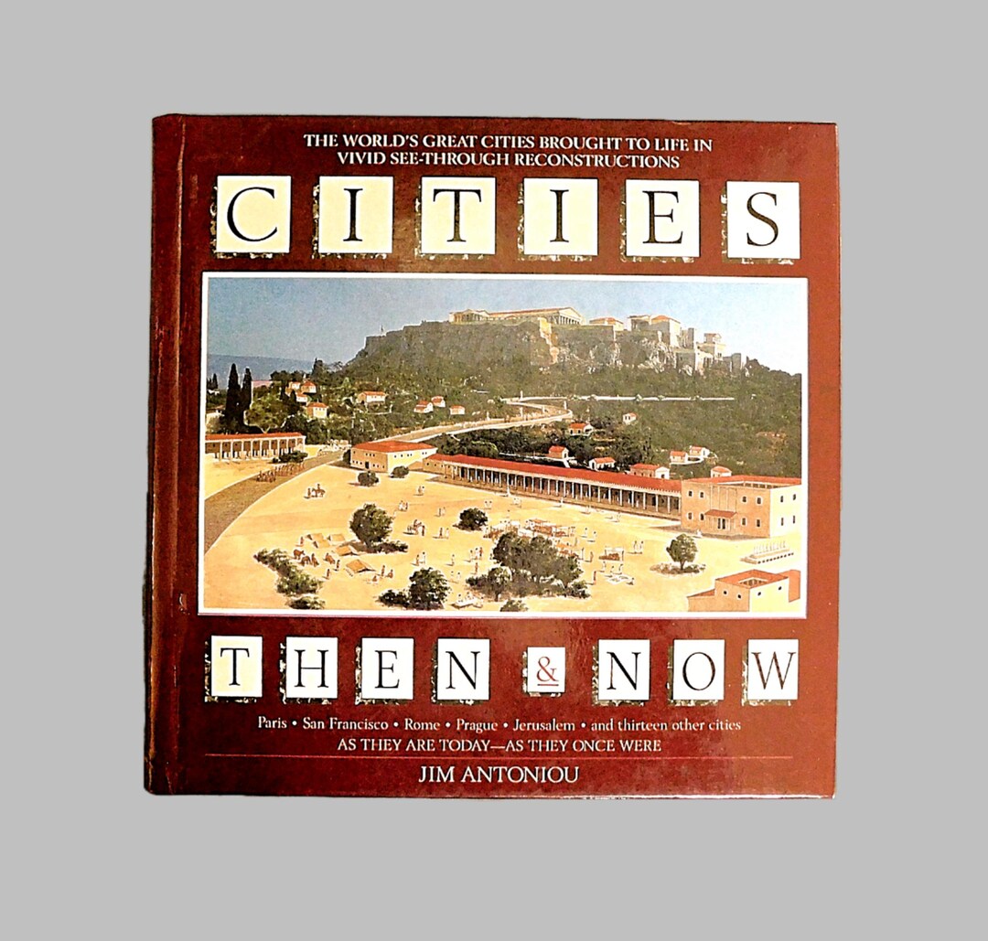 Vintage 1994 Book Cities Then and Now by Jim Antoniou - Hardcover ...