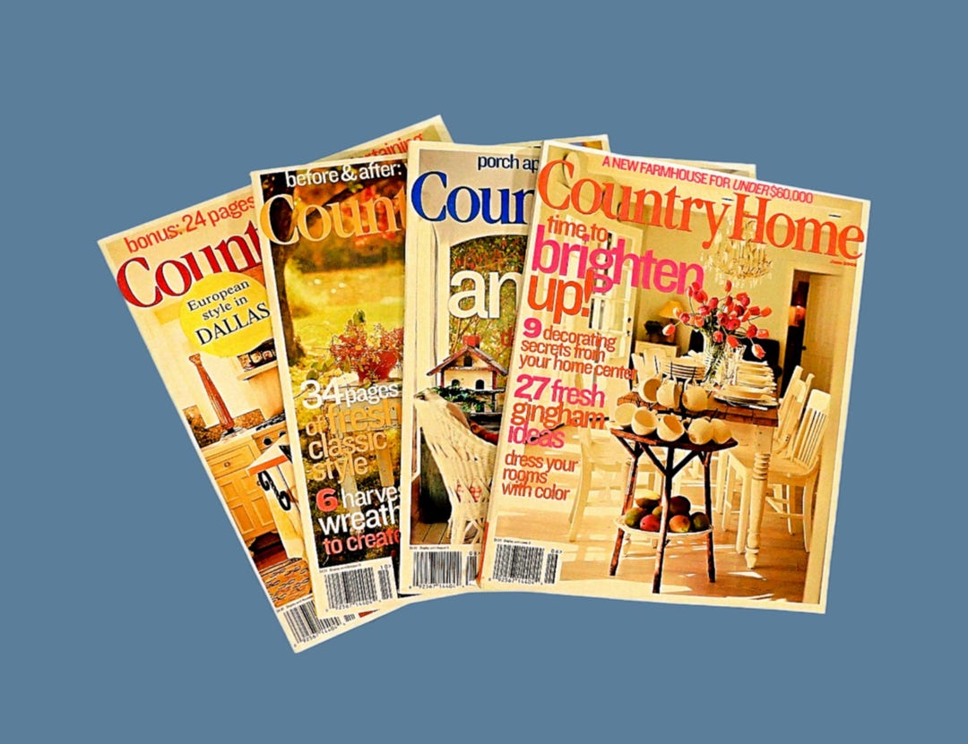 Four (4) Vintage 2002 Back Issues of COUNTRY HOME Magazine - Country ...