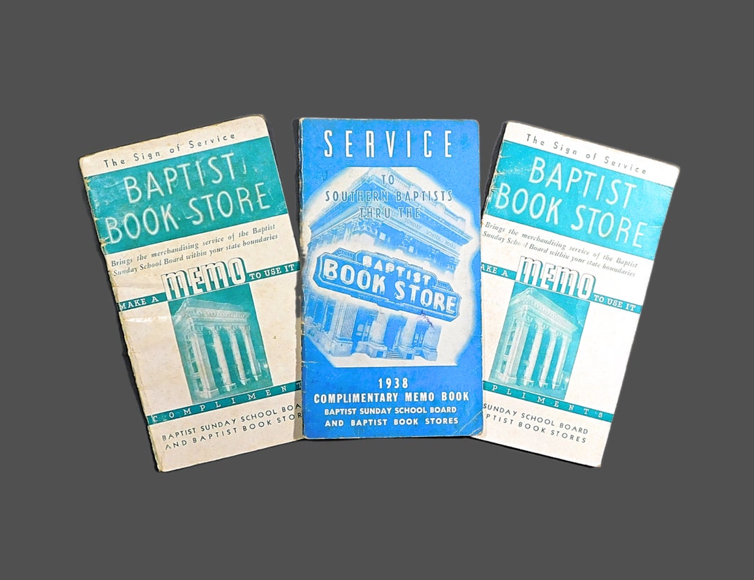 3 Vintage 1930's Unused Complimentary Memo Books Compliments of Baptist ...