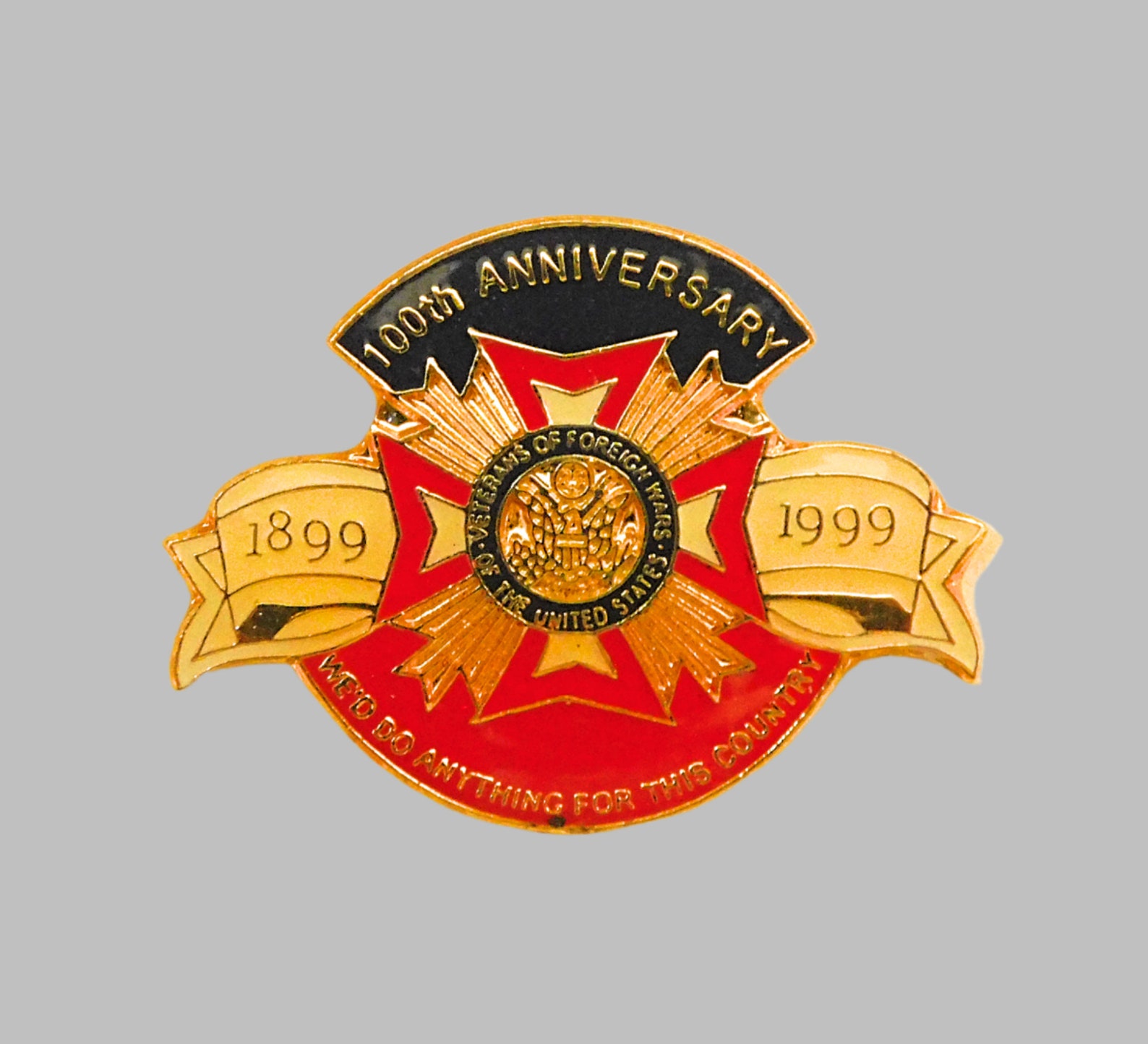 4 Vintage VFW Veterans of Foreign Wars Pins Brooches Including 100th ...