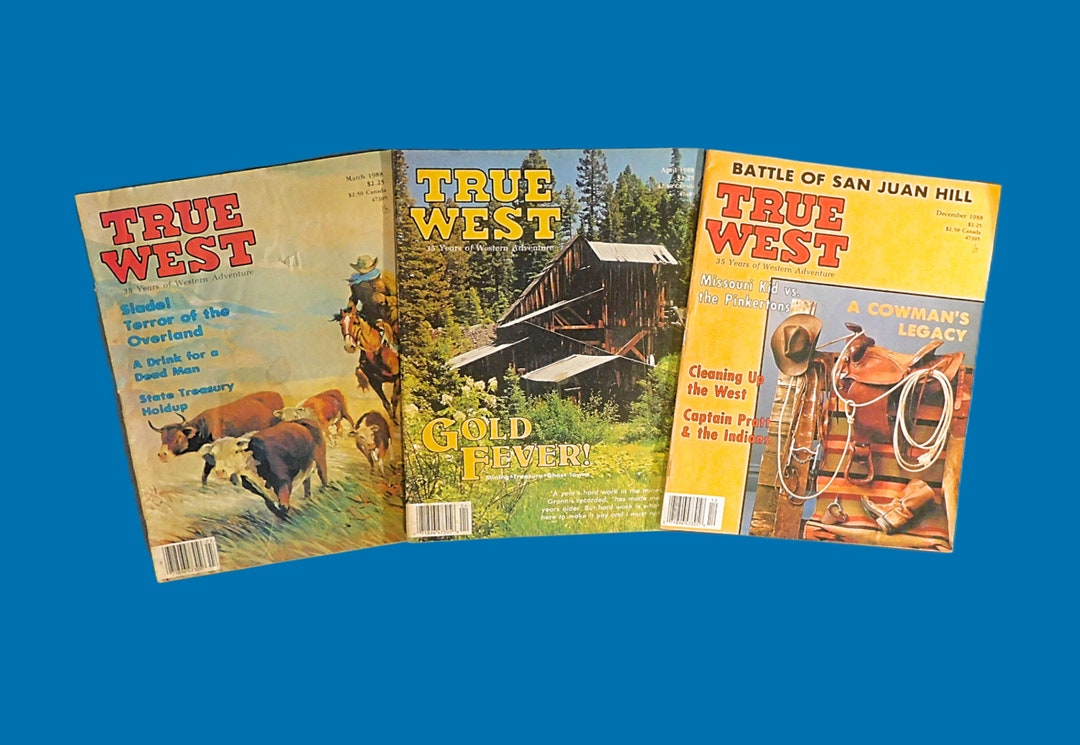 3 Vintage 1988 TRUE WEST Magazines True Historical and Western ...