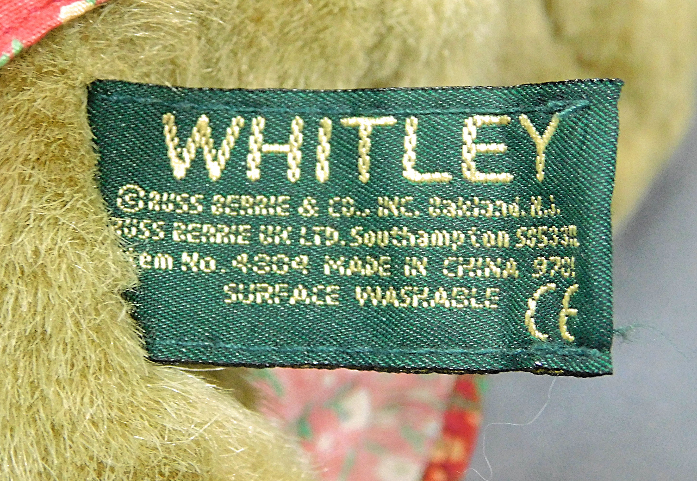 Vintage RUSS BERRIE Teddy Bear WHITLEY 7 Inch Country Straw - Etsy