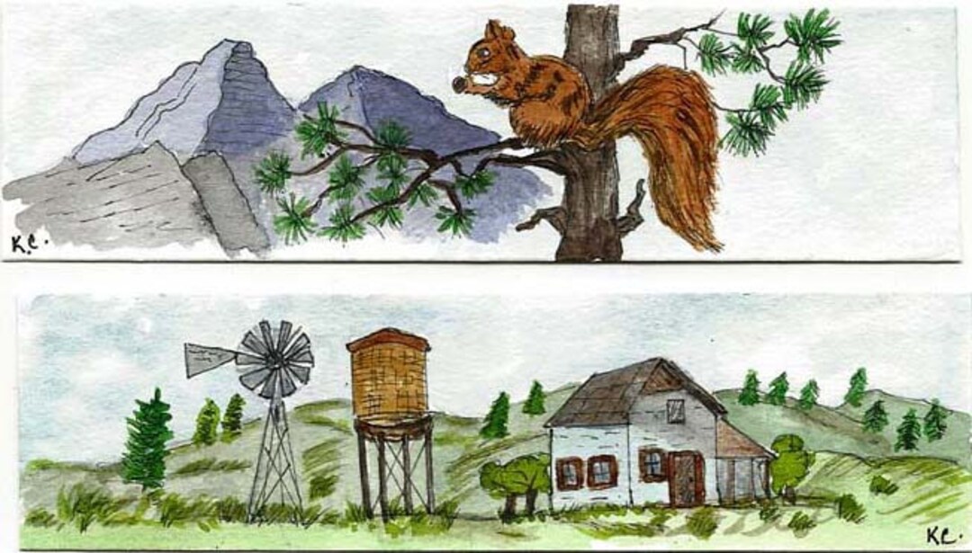 Two Original Watercolor Hand Painted Book Markers - Book Mark ...