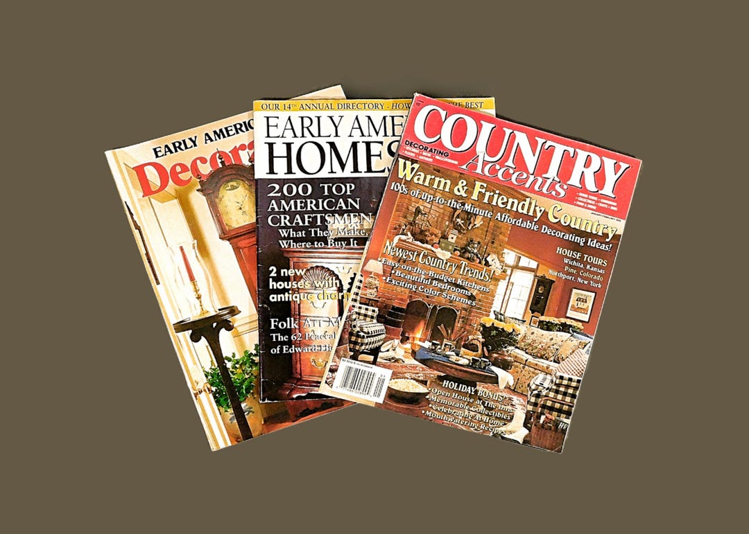 3 Vintage Country Decorating Magazines From 1989, 1992 & 1999 - Early ...
