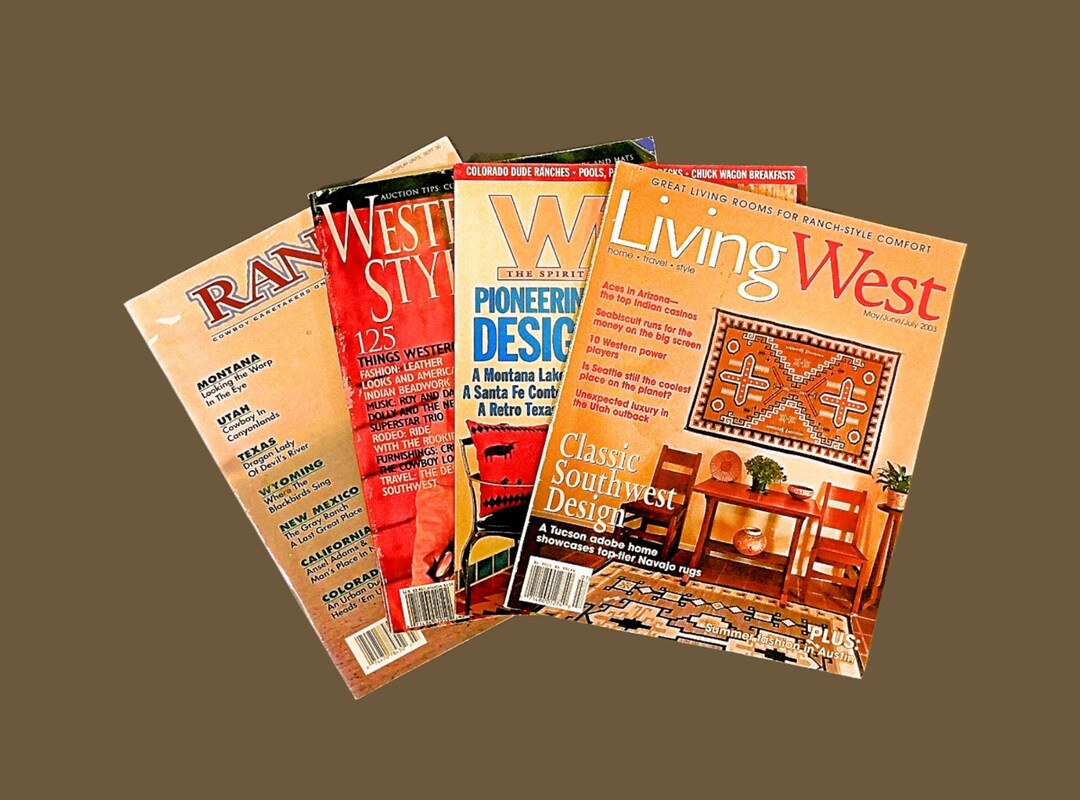 4 Vintage Western Magazines - Western Styles, Living West, Country ...