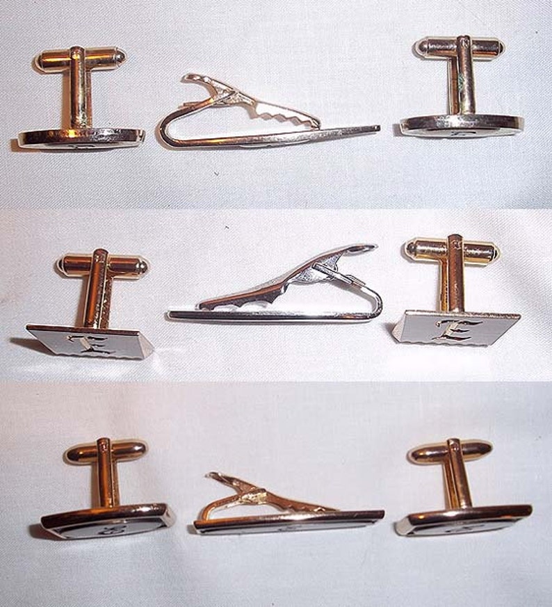 Three Vintage Pairs Men's Letter E Monogram Cufflinks and Complimentary ...