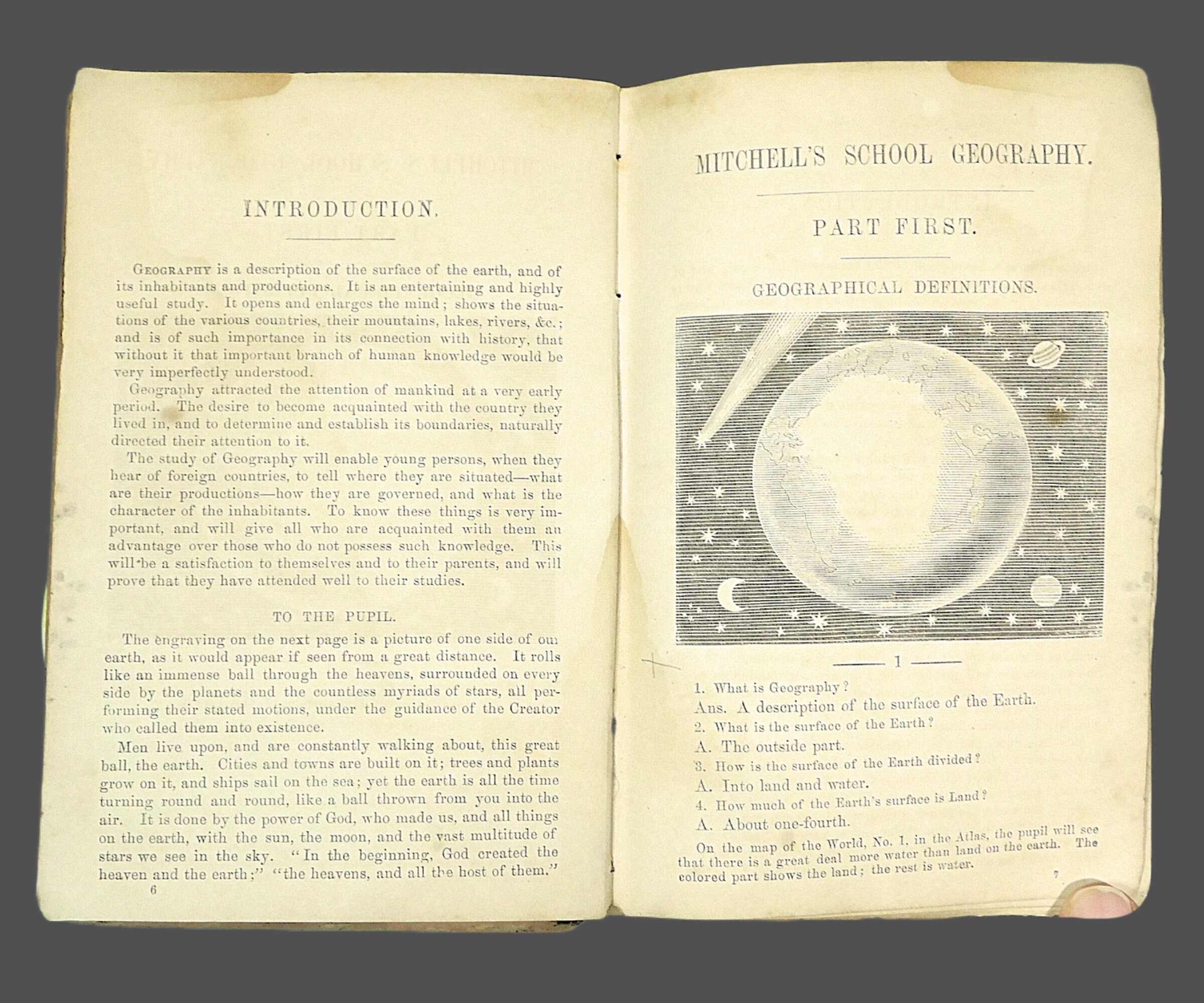 Antique 1870 Book Mitchell's School Geography A System of Modern ...
