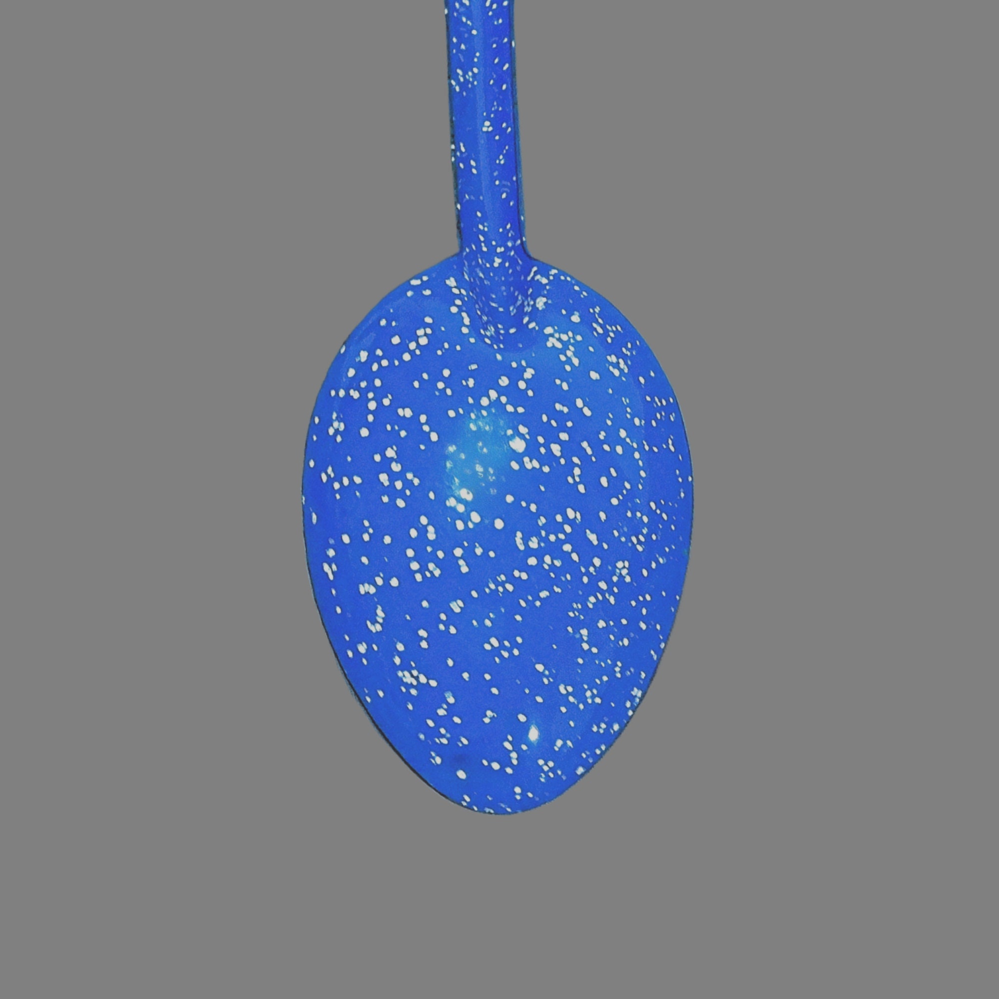 Vintage Blue Speckled Graniteware Long Handled Spoon - Serving Spoon ...