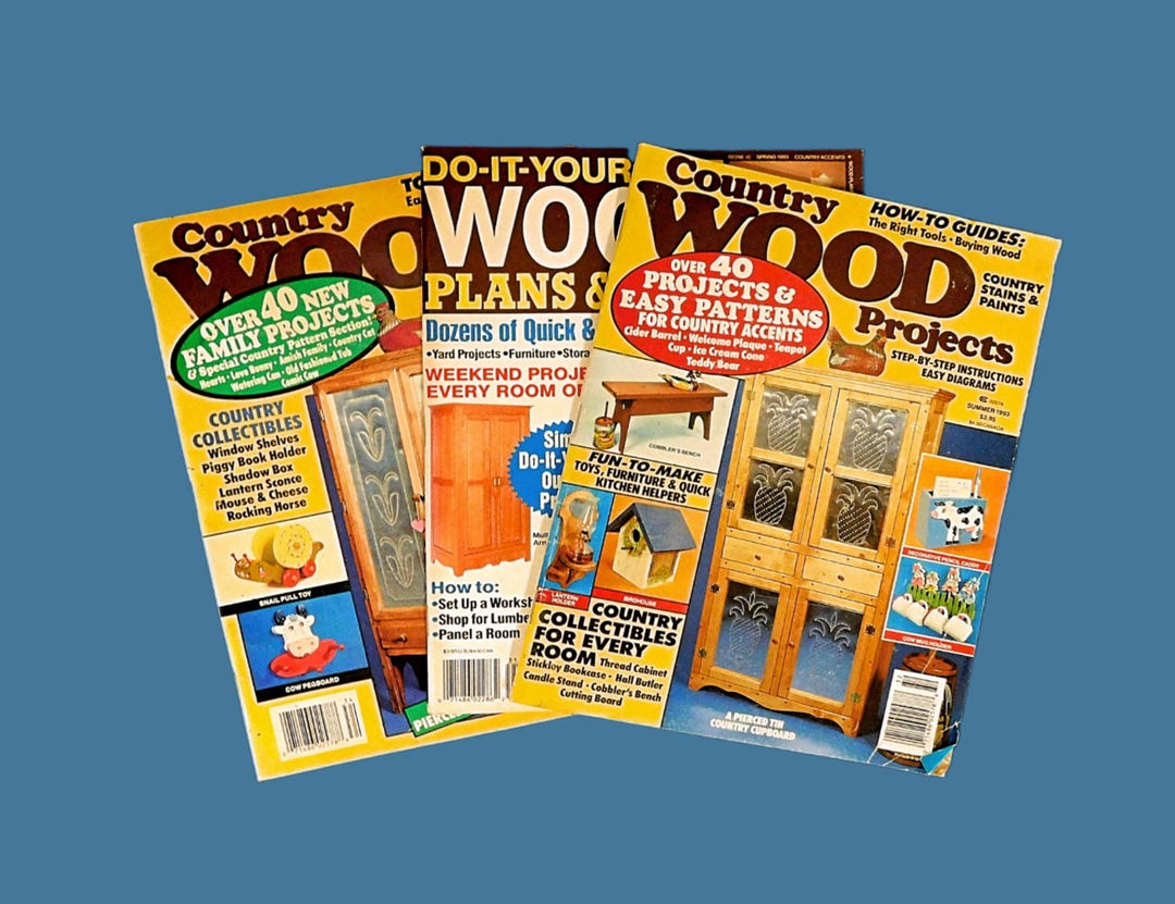 3 Vintage 1993 Magazines Country Wood Projects & Do It Yourself Wood ...