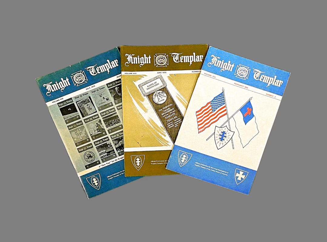 3 Vintage KNIGHT TEMPLAR Magazines From 1970 Knights Templar ...